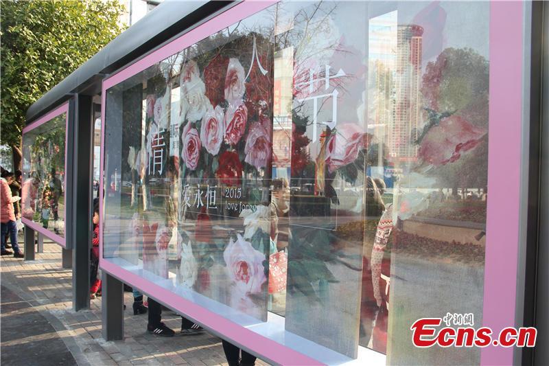 Fake flowers decorate bus stop for Valentine's Day (6/7) - Headlines ...
