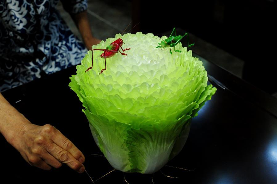 Chinese cabbage created by Qin silk craft artist in Henan(12/14)