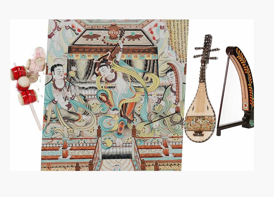 Music from heaven: Instruments in Dunhuang frescos go on show in ...