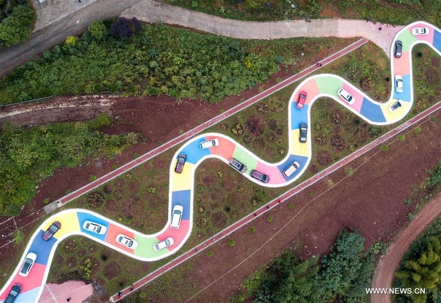 Colorful S-shaped road opens to traffic in Chongqing(1/5)