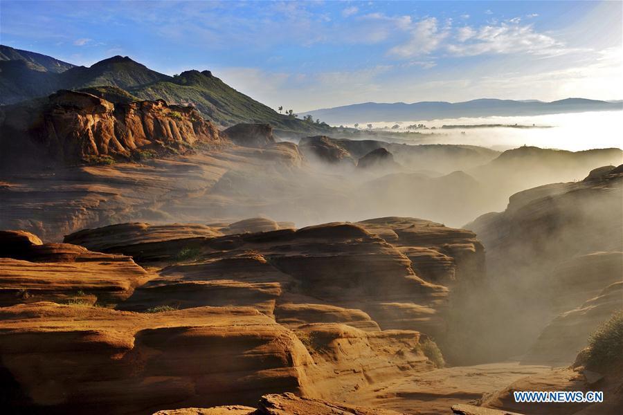 Longzhou Danxia landform in NW China(1/15)